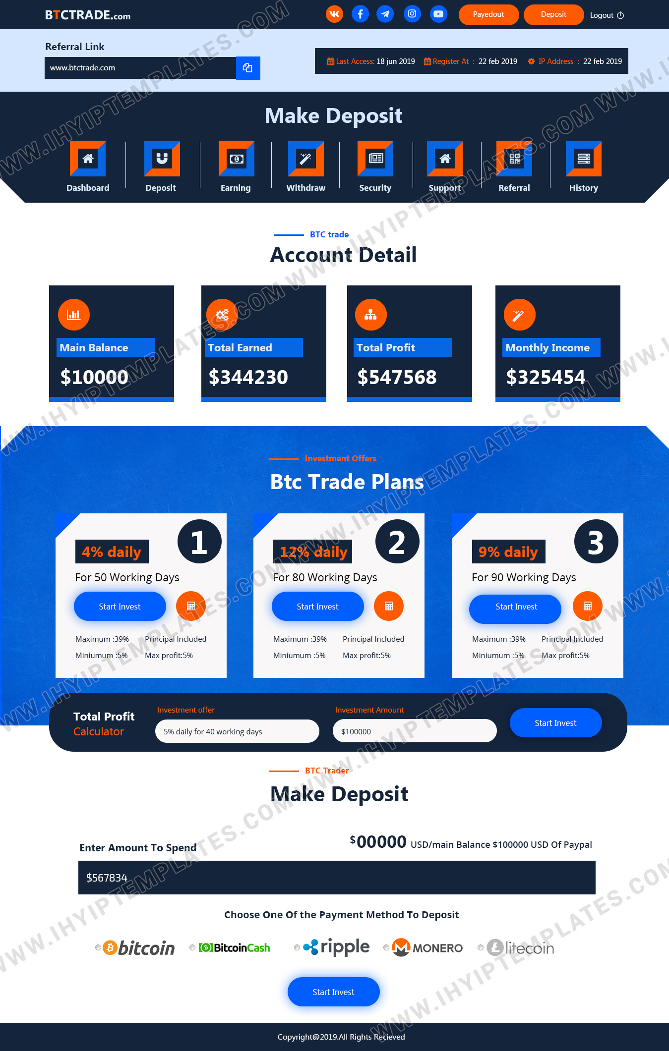 HYIP Website Themes -T101