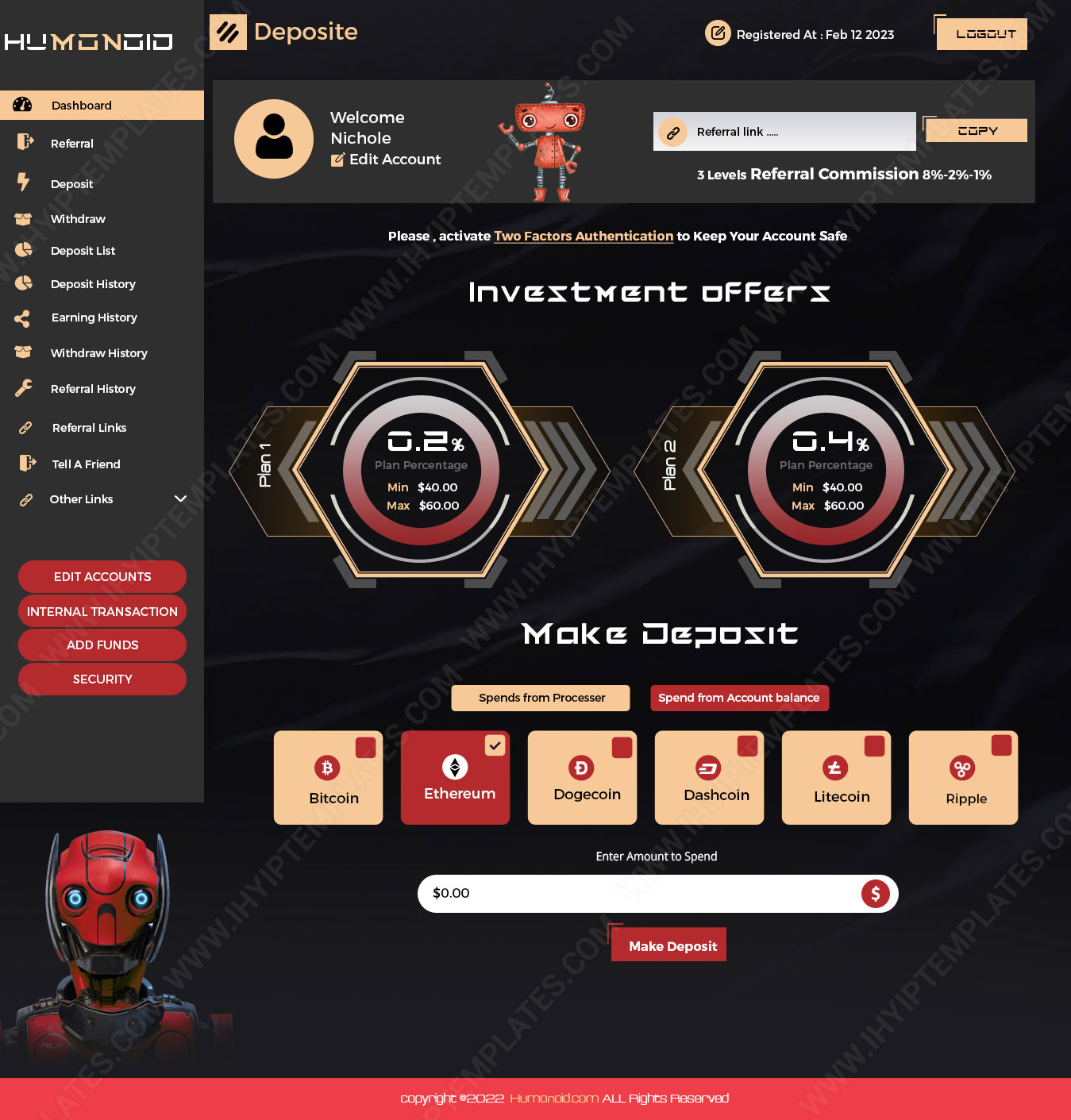 HYIP Website Themes -T262